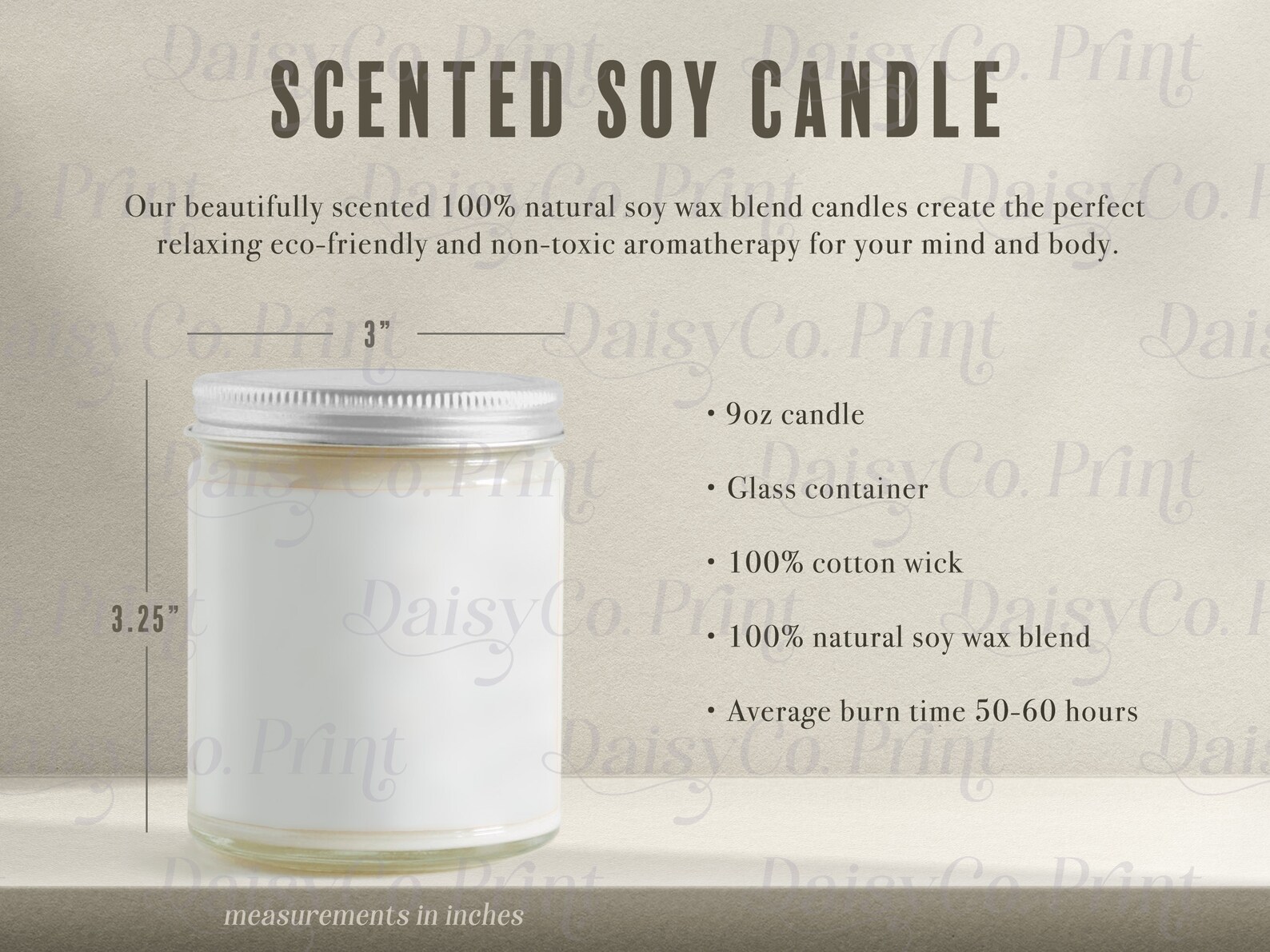 Candle Mockup, Candle Size Chart, White Candle Mockup, Jar Candle ...