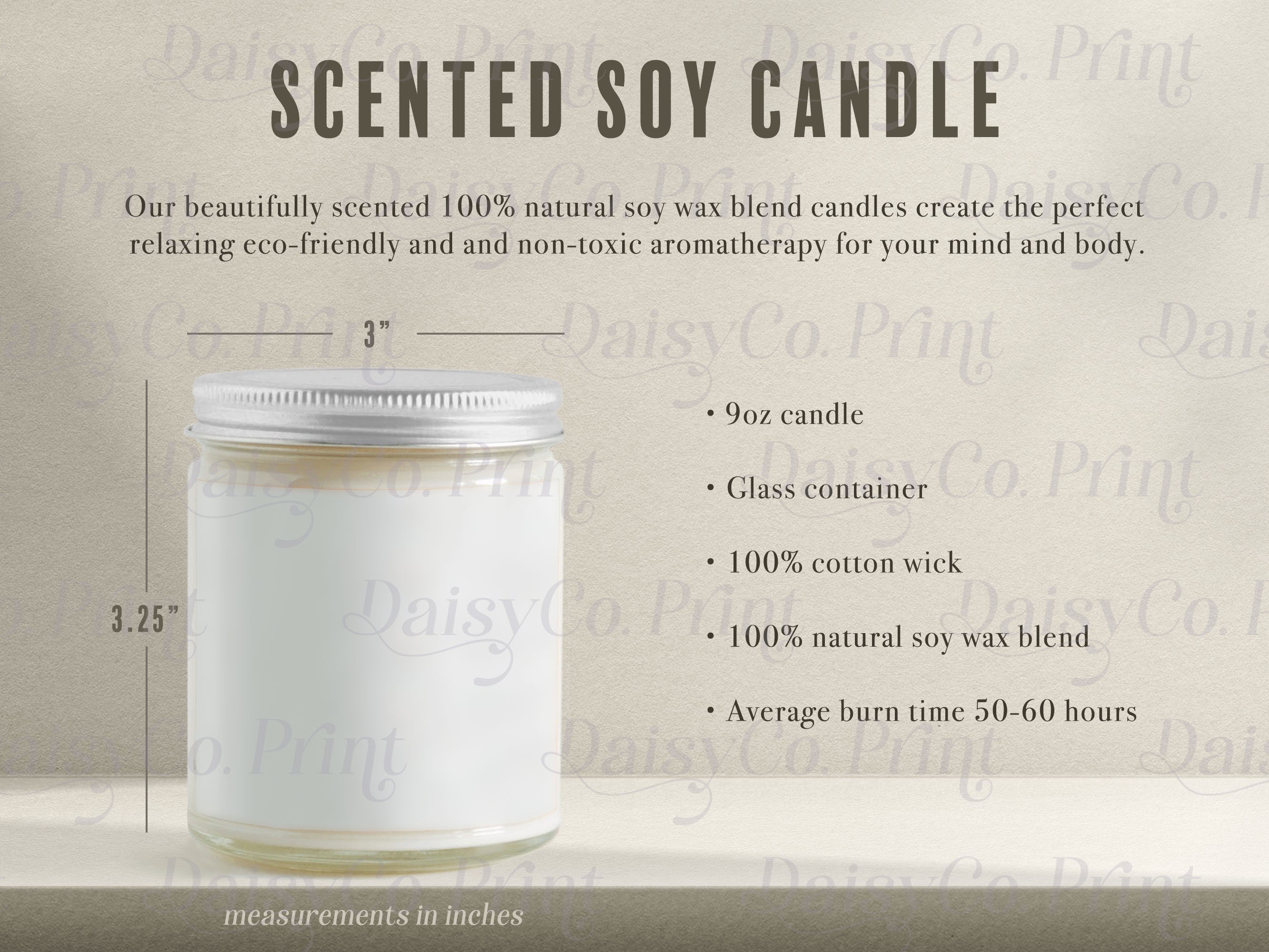 Candle Mockup Candle Size Chart White Candle Mockup Jar - Etsy