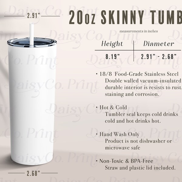 20oz Tumbler Wrap Size Chart - Etsy