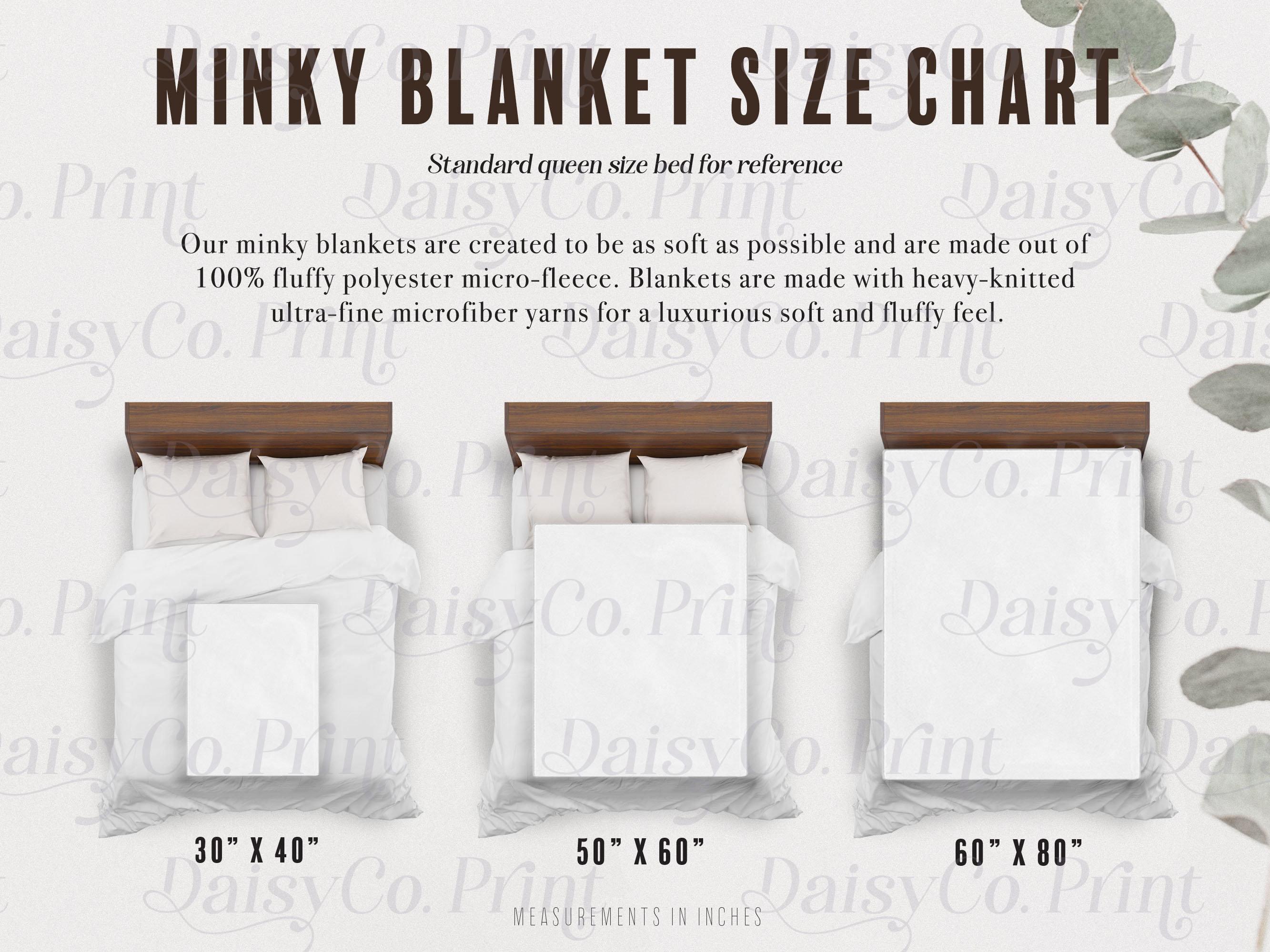 V3. Minky Blanket Mockup Size Chart Minky Blanket Size Chart Throw ...