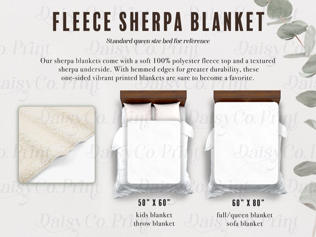 Fleece Sherpa Blanket Size Chart Fleece Sherpa Blanket Mockup Throw ...
