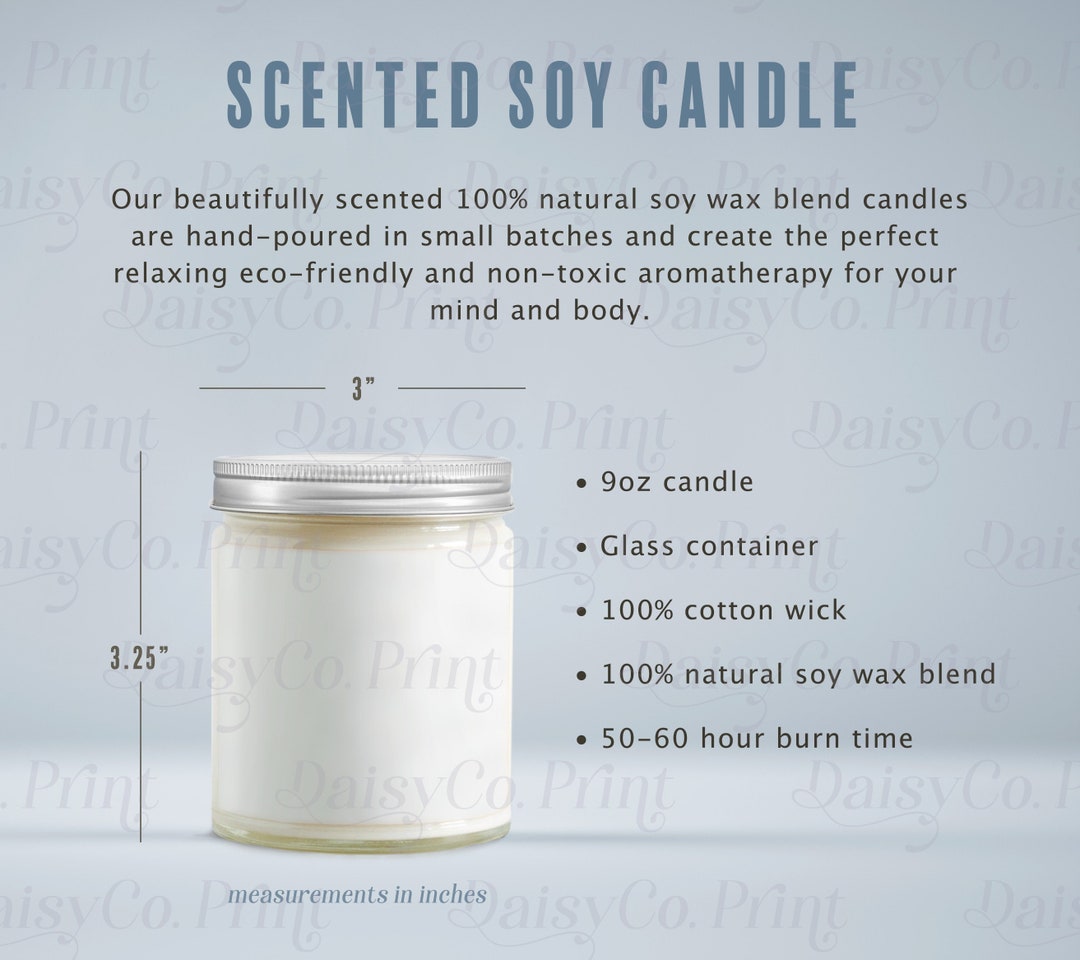 Candle Mockup, Candle Size Chart, White Candle Mockup, Jar Candle ...