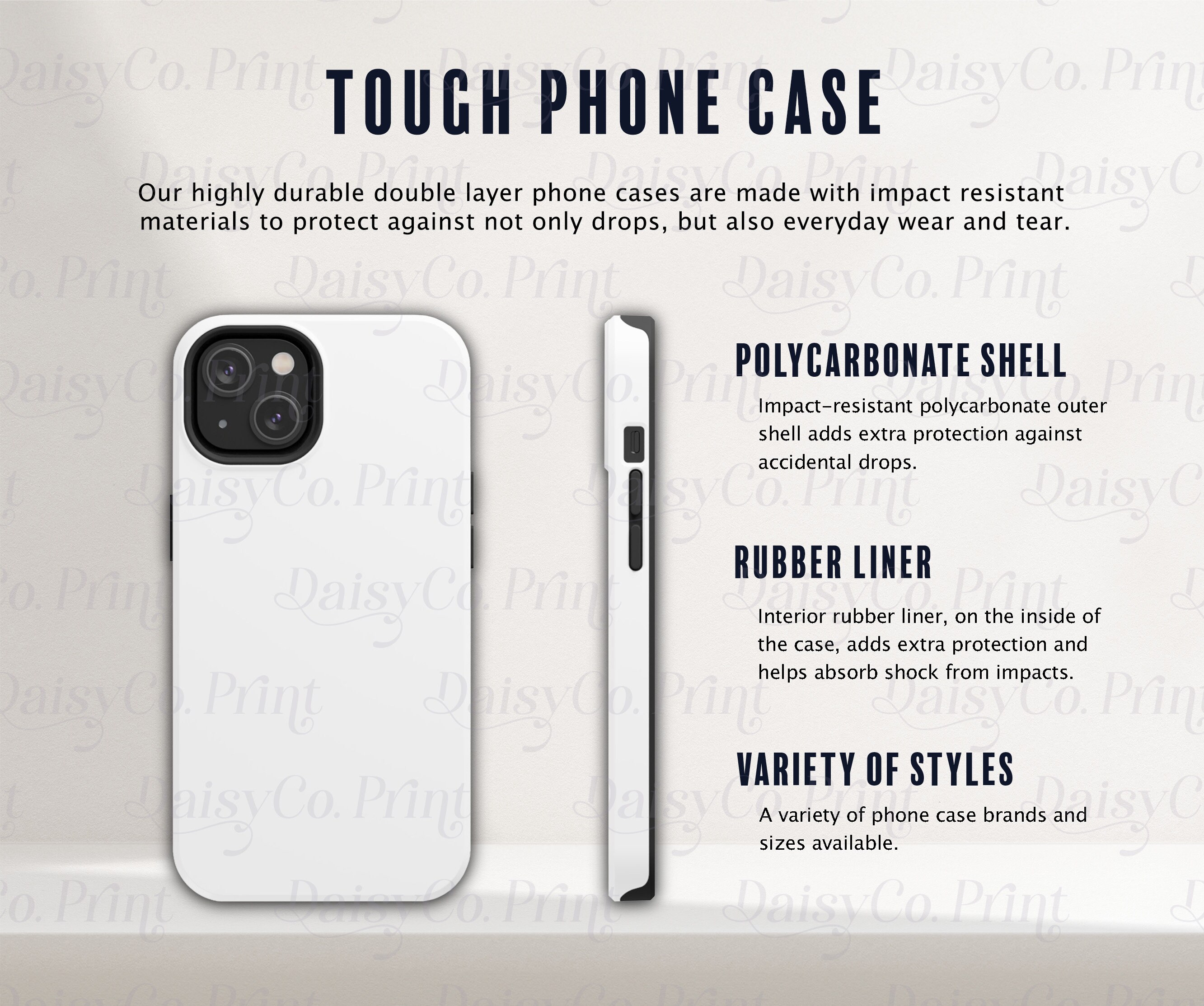 Tough Phone Case Mockup Size Chart, Generic Brand Tough Phone Cases ...