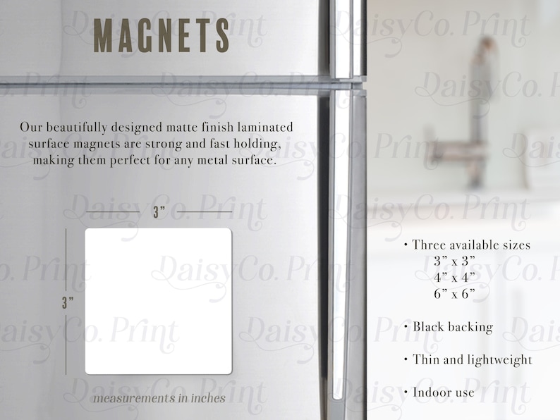 Magnet Mockup, Square Magnet Mockup, Generic Brand Magnet, Magnet Size ...