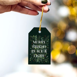 Printable Christmas Gift Tag, Holiday Gift Tags, Modern Christmas Tags ...