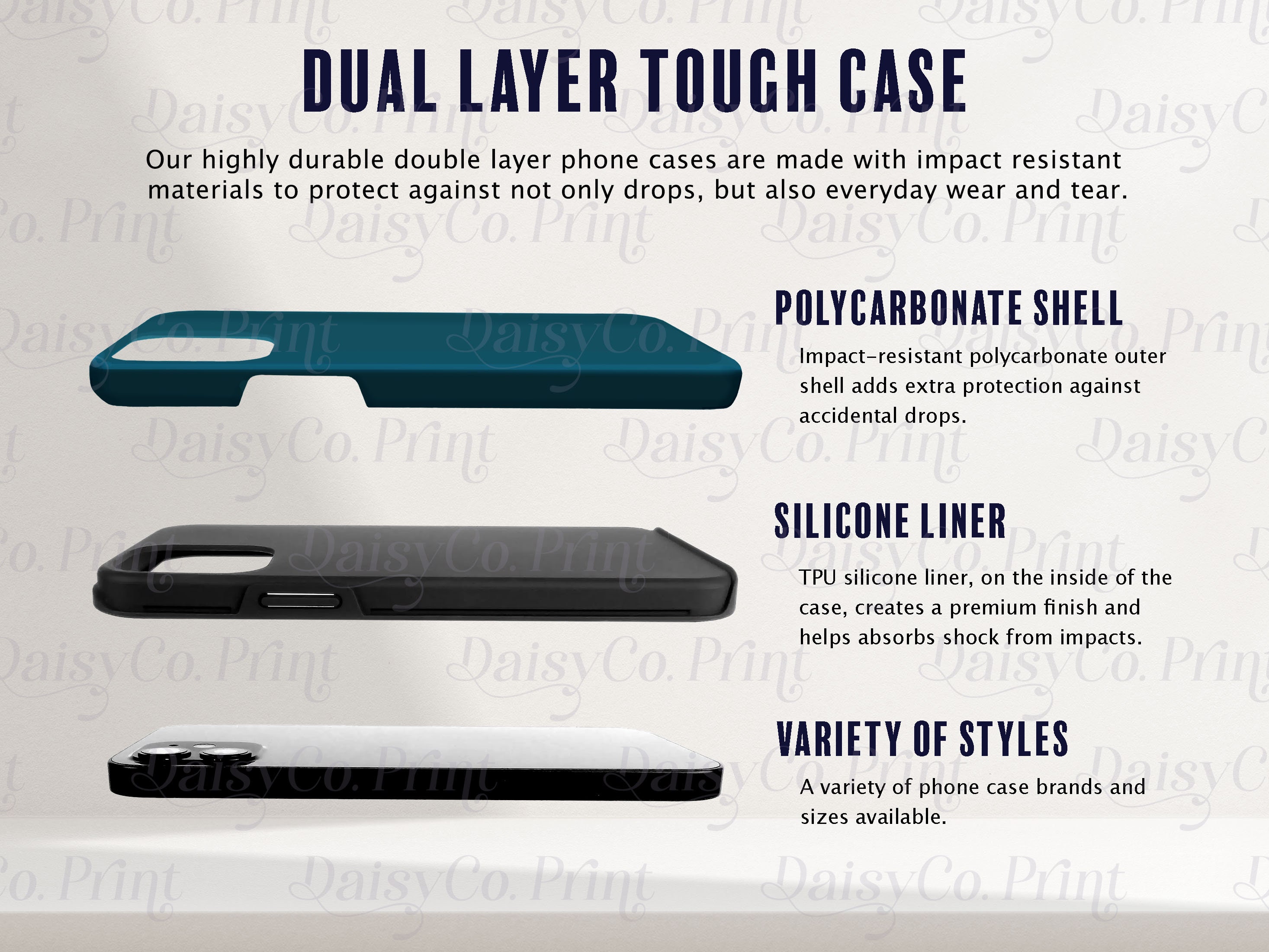 Tough Case Mockup Info Chart, Generic Brand Tough Case, Tough Phone ...