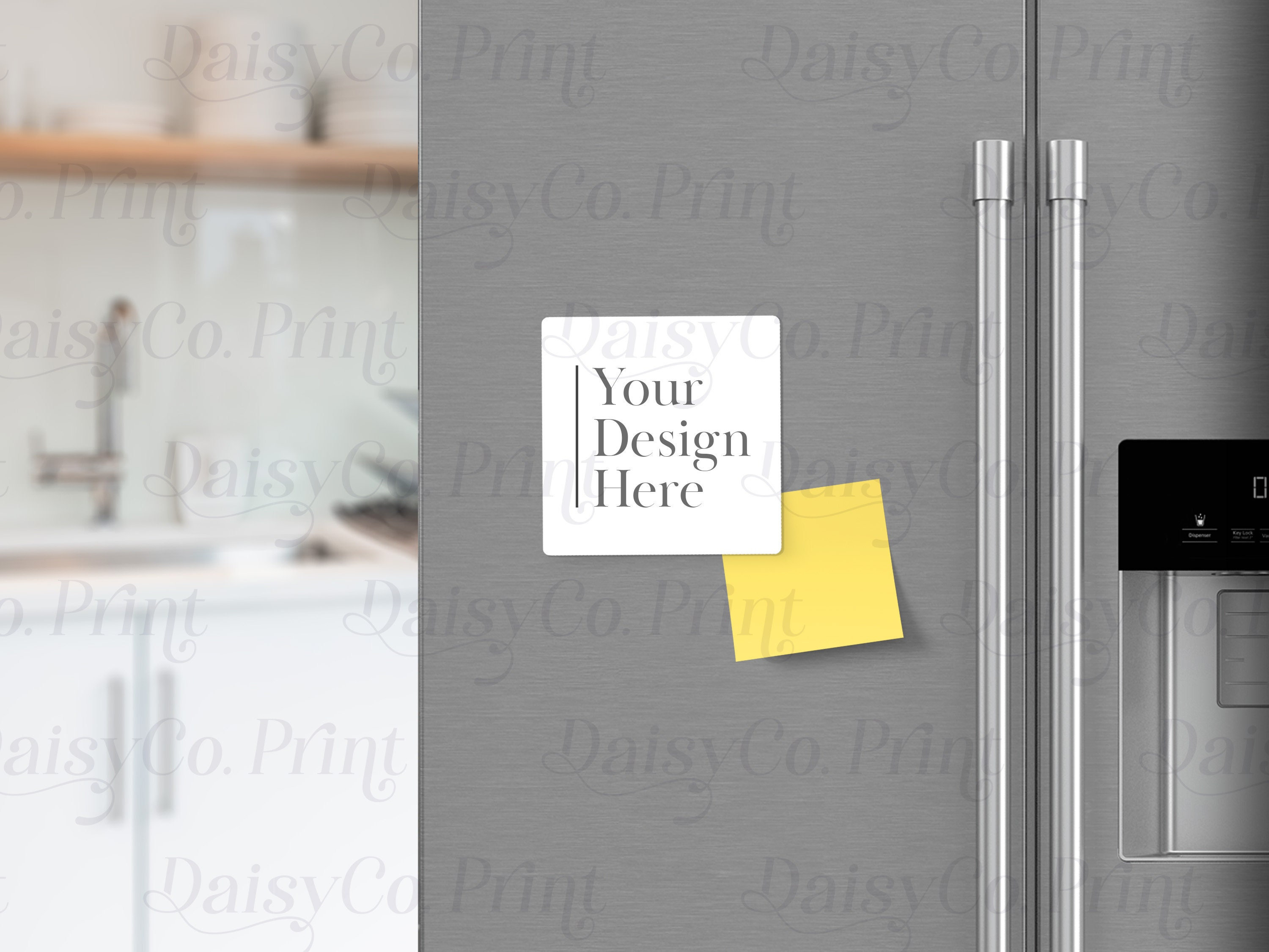 Magnet Mockup, Square Magnet Mockup, Generic Brand Magnet, Modern POD ...