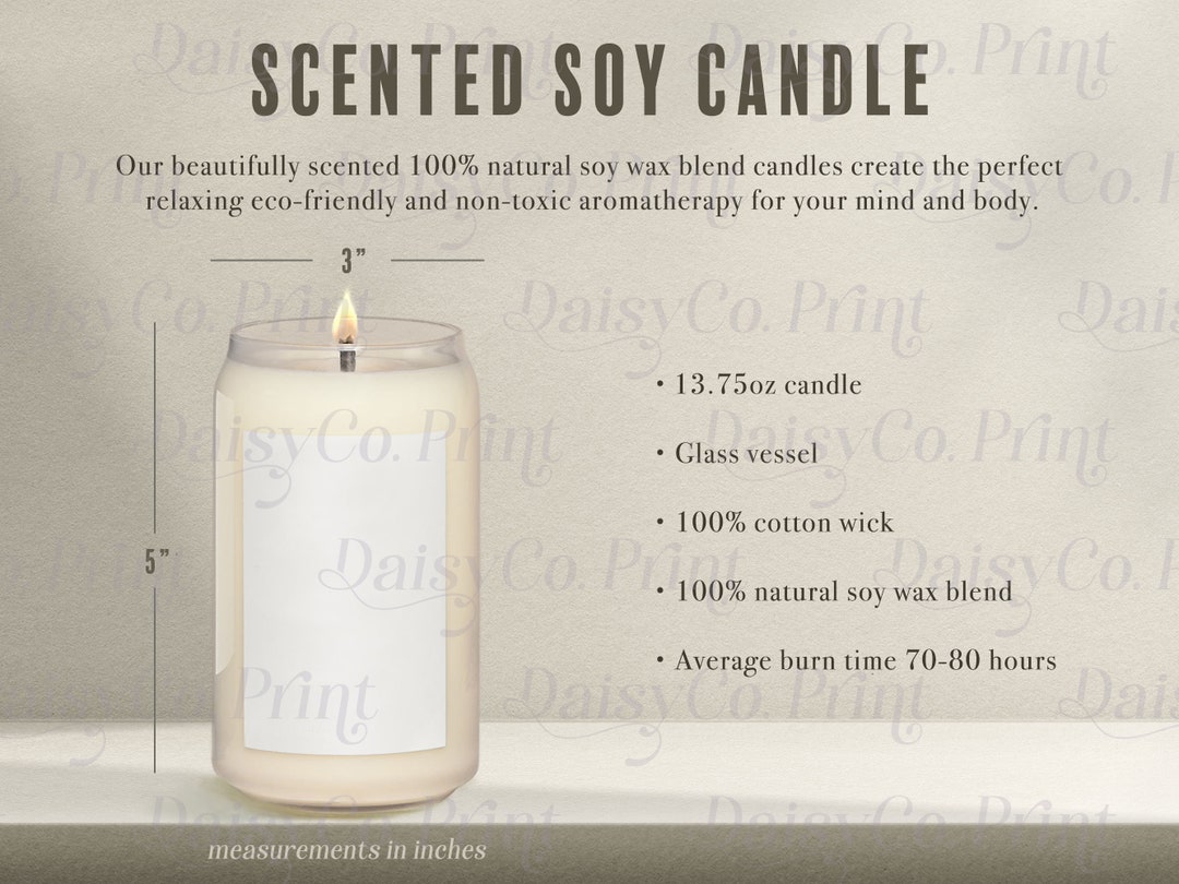 Candle Mockup, Candle Size Chart, White Candle Mockup, Jar Candle ...