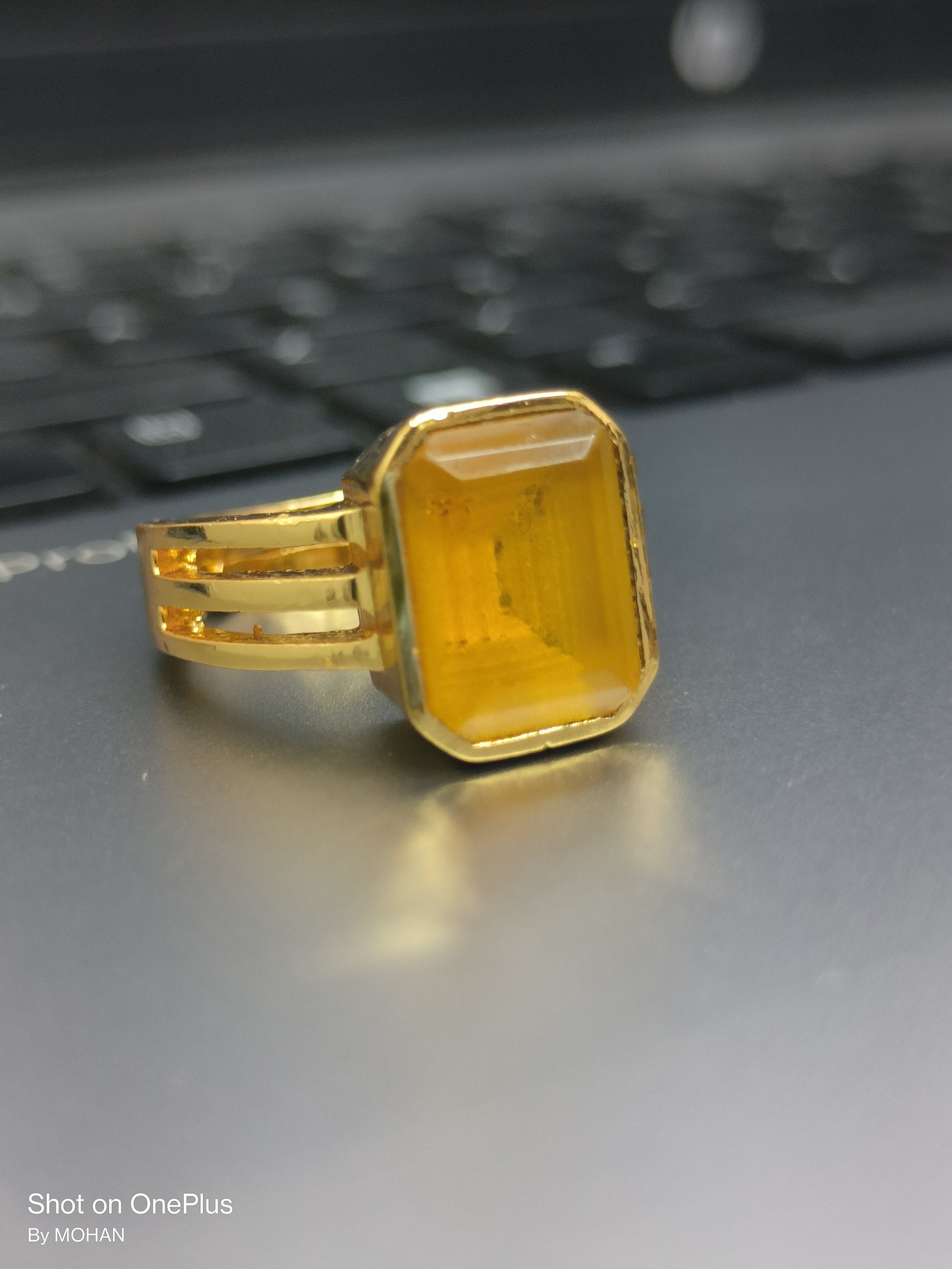 Natural Certified Yellow Sapphire Pukhraj Panchadhatu Rashi Ratan Astrological Purpose Ring Handmade Ring for Man Woman Gift for Her Etsy