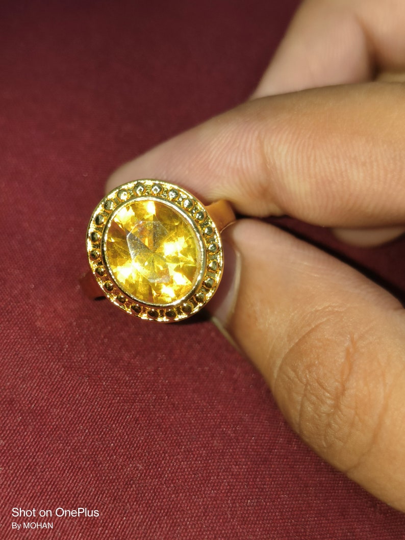 Natural Certified Yellow Sapphire / Pukhraj Panchadhatu Rashi Ratan ...