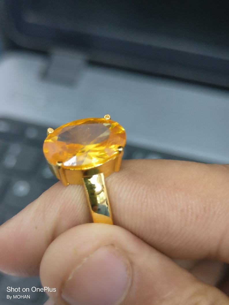 Natural Certified Yellow Sapphire / Pukhraj Panchadhatu Rashi Ratan ...