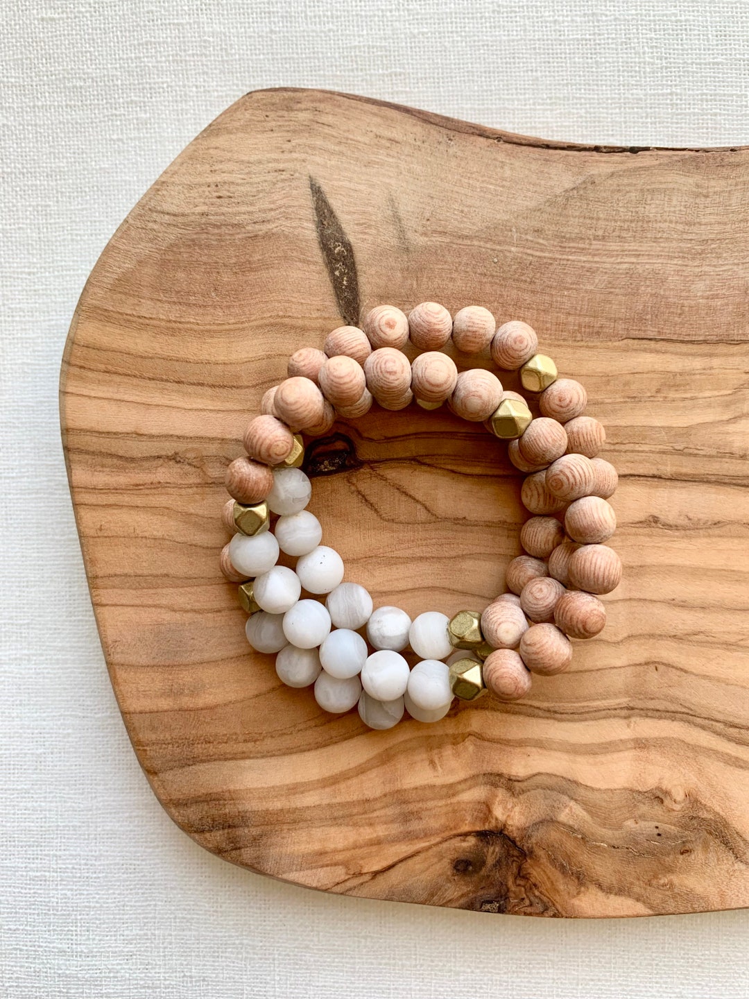 White Lace Agate, Essential Oil Bracelet, Gemstone Bracelet ...