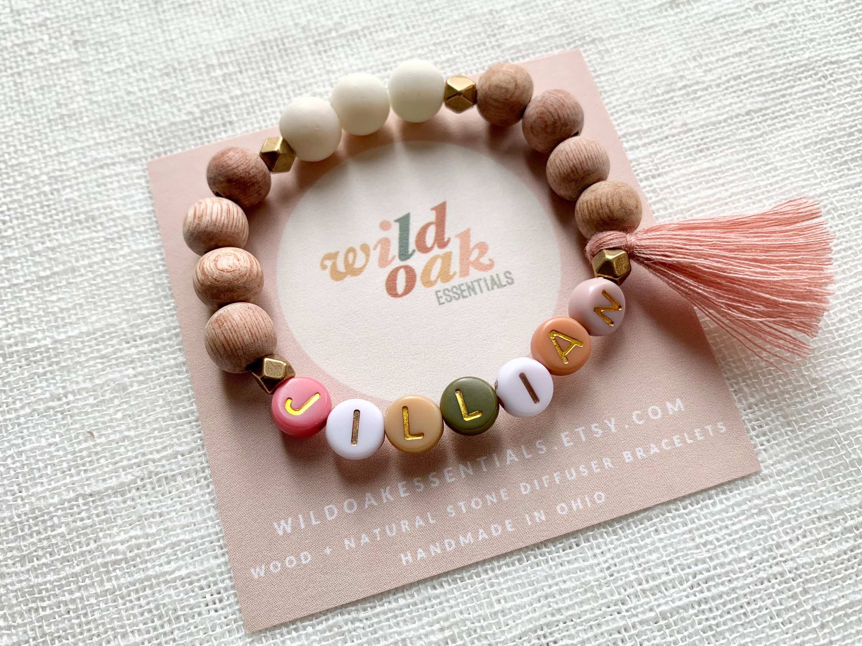 Little Girls Bracelet, Girls Custom Name Bracelet, Girls Tassel ...
