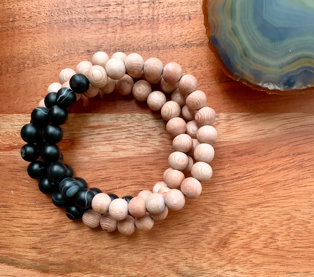 Men’s Diffuser Bracelet, Gender Neutral Bracelet, Men’s Wood Beaded ...