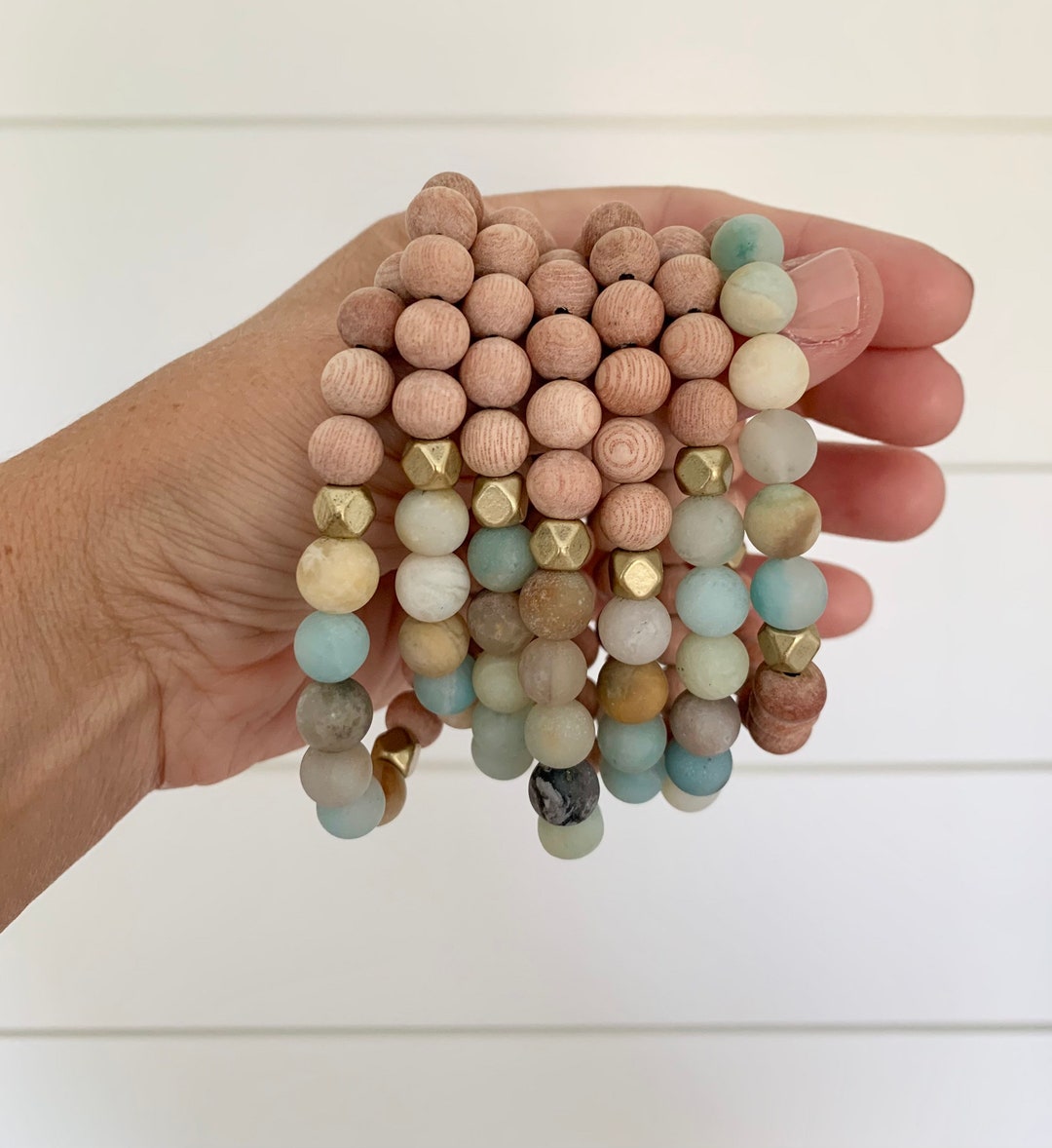 Essential Oil Bracelet, Amazonite Gemstone Bracelet, Aromatherapy ...
