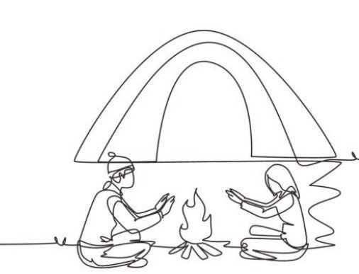 Single Continuous Line Drawing Traveling Couple Active Recreation ...