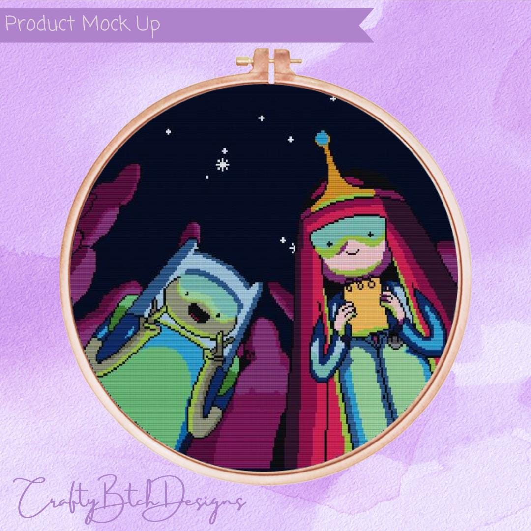 Adventure Time Cross Stitch Pattern - Finn and Bubblegum Cross Stitch ...
