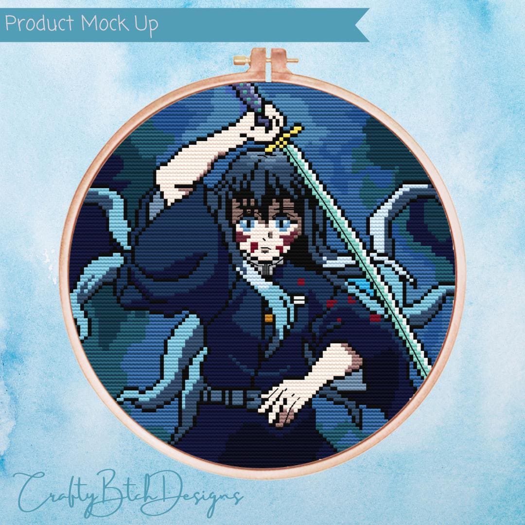 Demon Slayer Cross Stitch Pattern - Mist Hashira - Muichiro Tokito ...