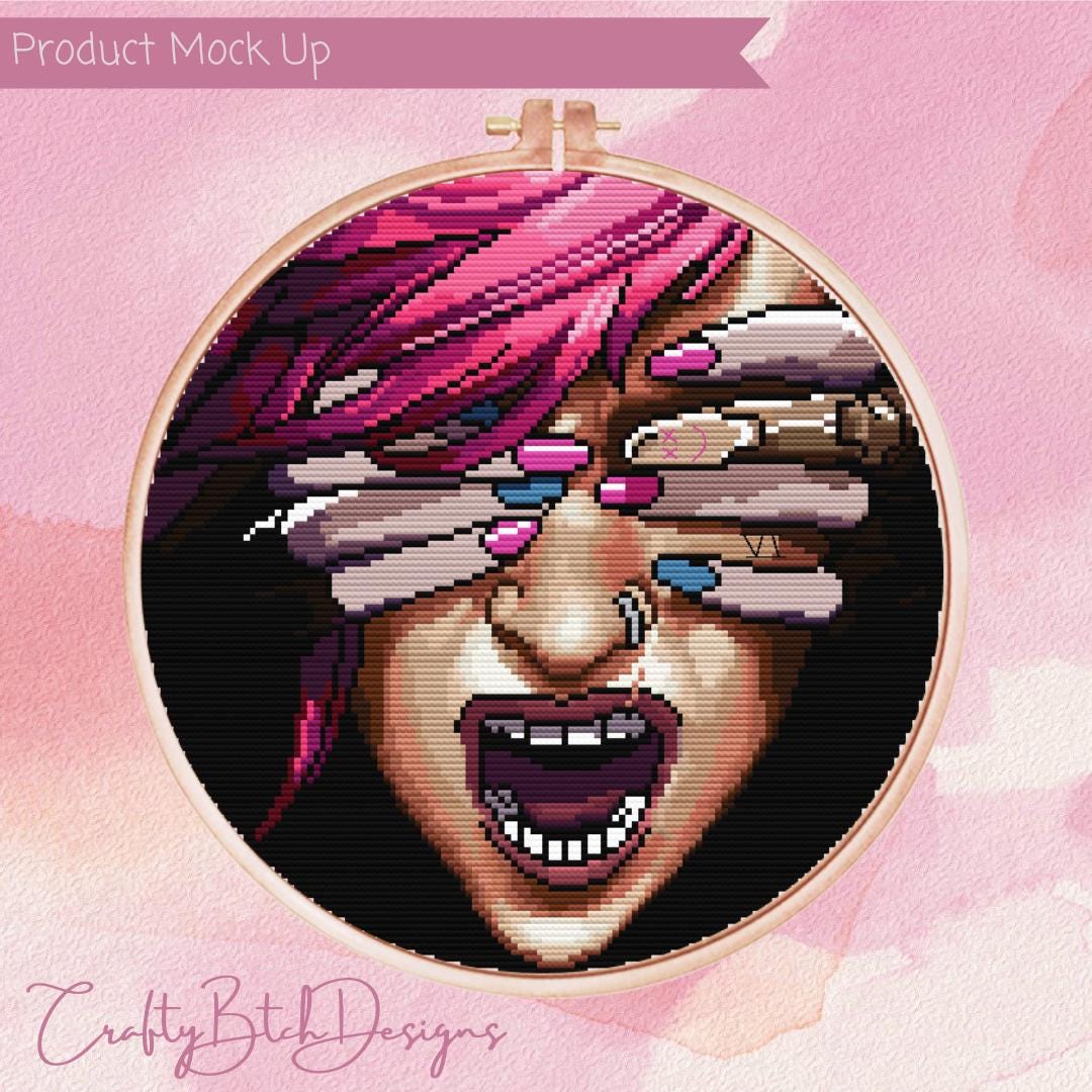 Arcane Vi Jinx Cross Stitch Pattern Anime Cartoon League of Legends ...