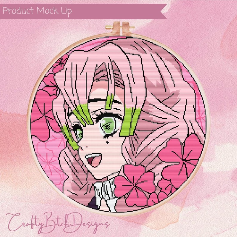 Demon Slayer - Mitsuri Kanroji Cross Stitch Pattern - Love Hashira ...