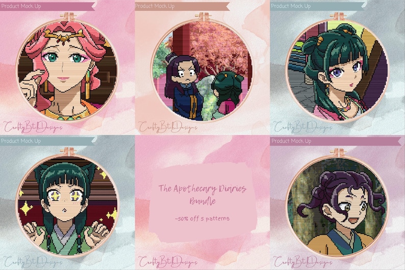 The Apothecary Diaries Cross Stitch Pattern Bundle - Instant Download ...