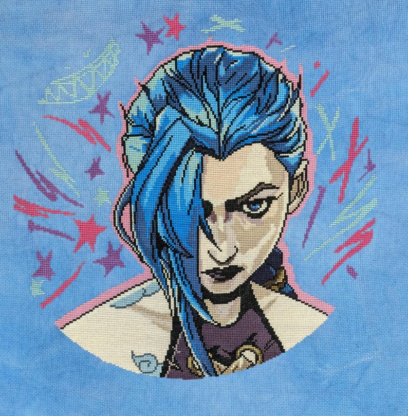 Jinx Arcane Cross Stitch Pattern - Instant Download - League of Legends ...