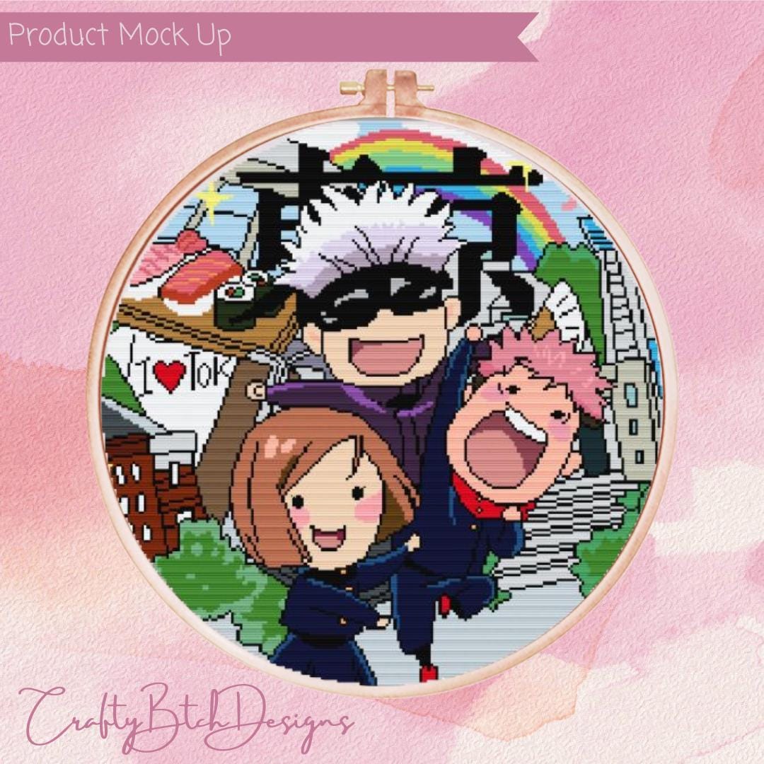 Jujutsu Kaisen I Love Tokyo Cross Stitch - Instant Download - Satoru ...