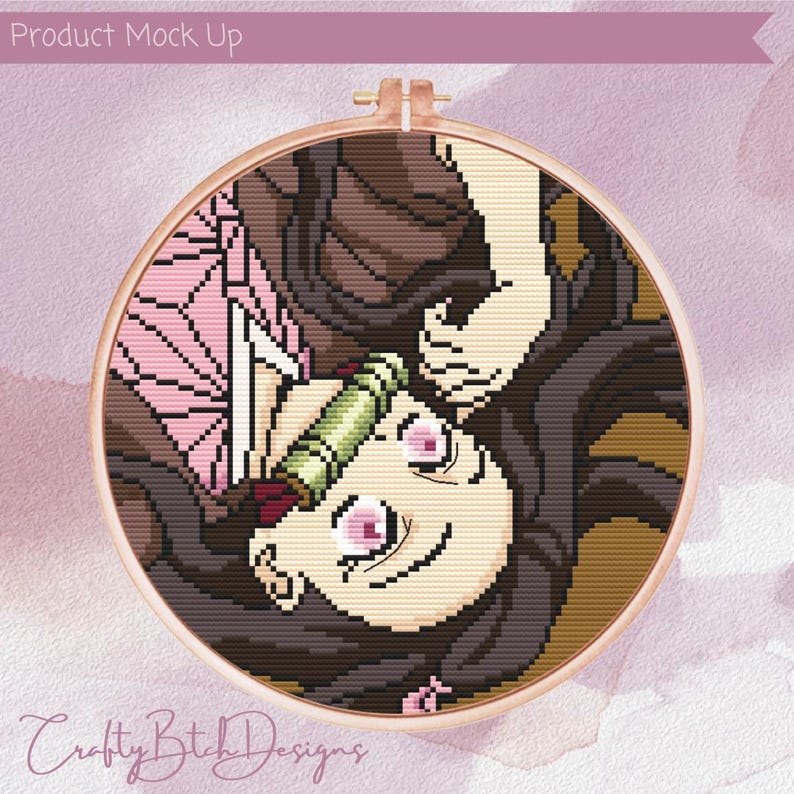 Demon Slayer Nezuko Cross Stitch Pattern - Instant Download - Anime ...
