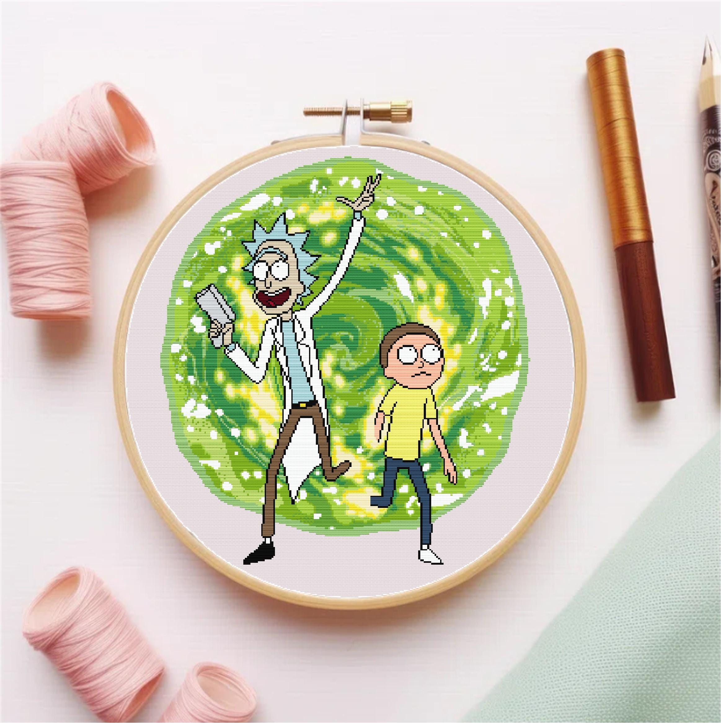 Rick and Morty Cross Stitch Pattern Instant Download Cartoon Cross ...
