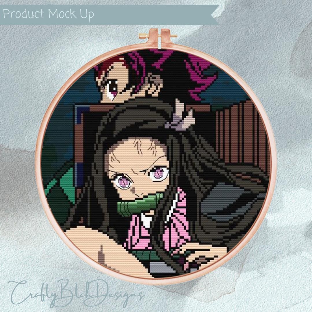 Demon Slayer - Tanjiro and Nezuko Cross Stitch Pattern - Instant ...