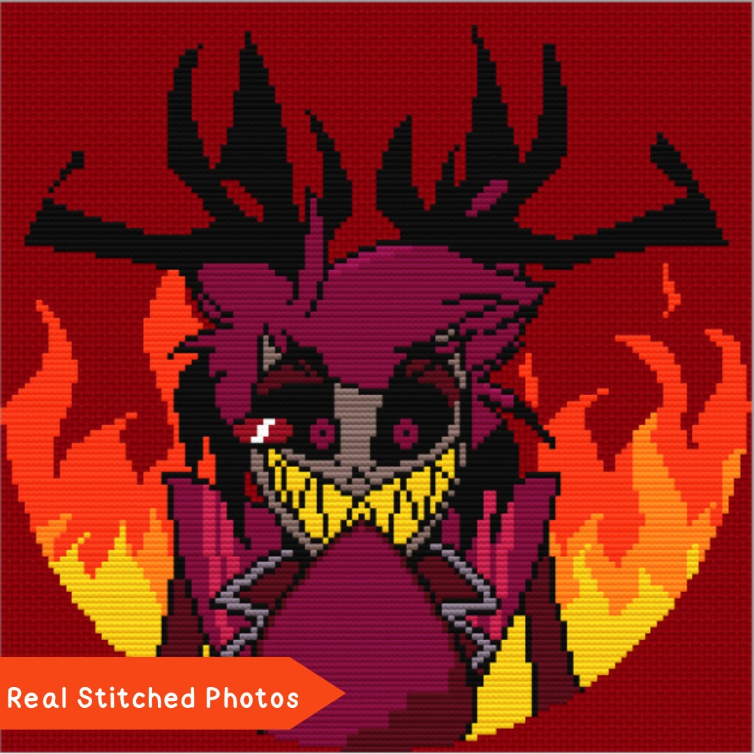 Hazbin Hotel Alastor Stitch Pattern Instant Download Anime Cross Stitch ...