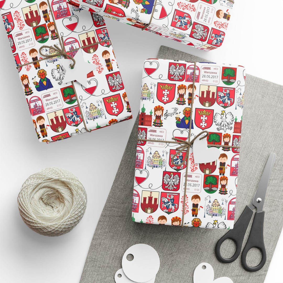 Poland Inspired Gift Wrapping Paper: Polish Pride, All Occasions - Etsy