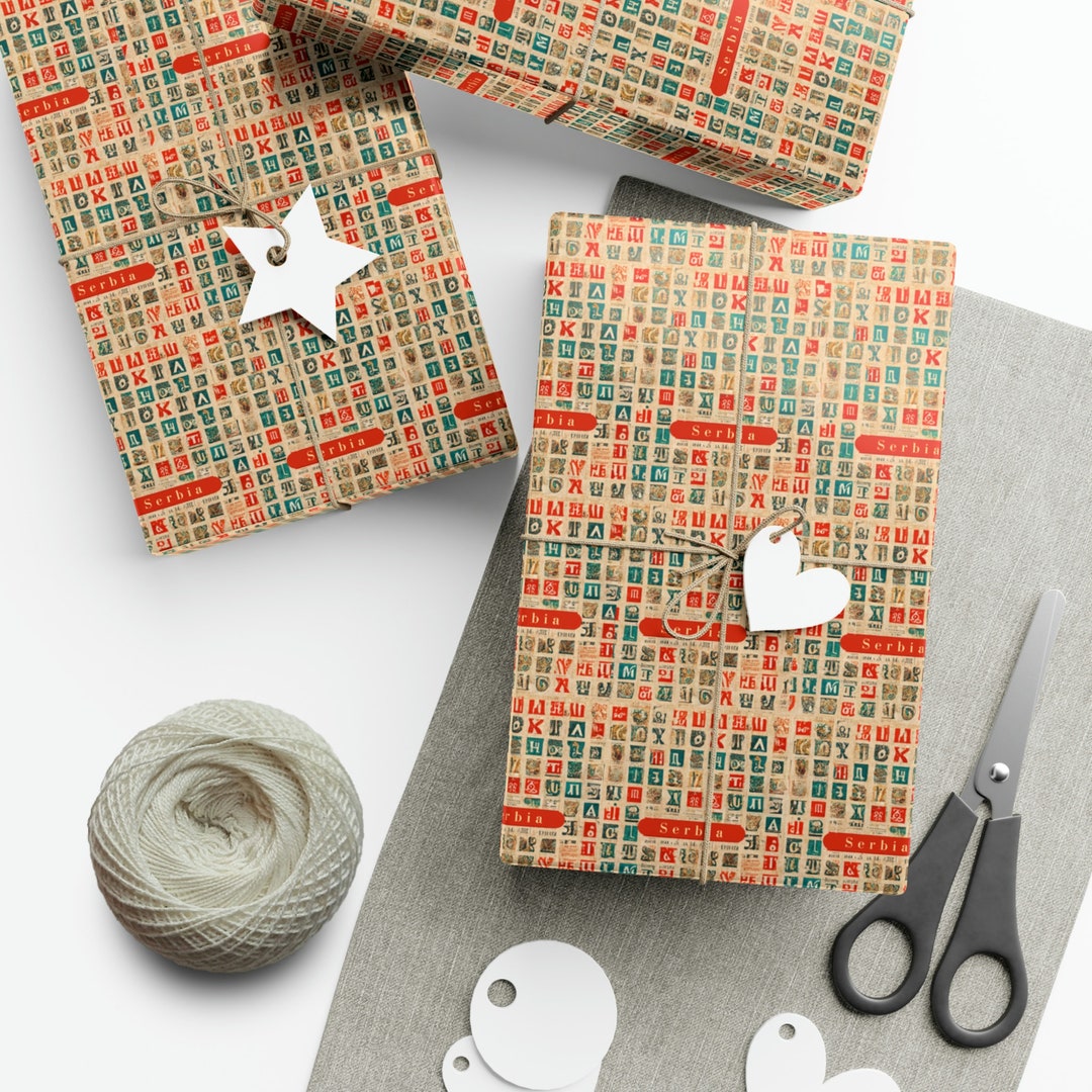 Serbian Cyrillic Alphabet Wrapping Paper: Cultural Gift Wrap - Etsy