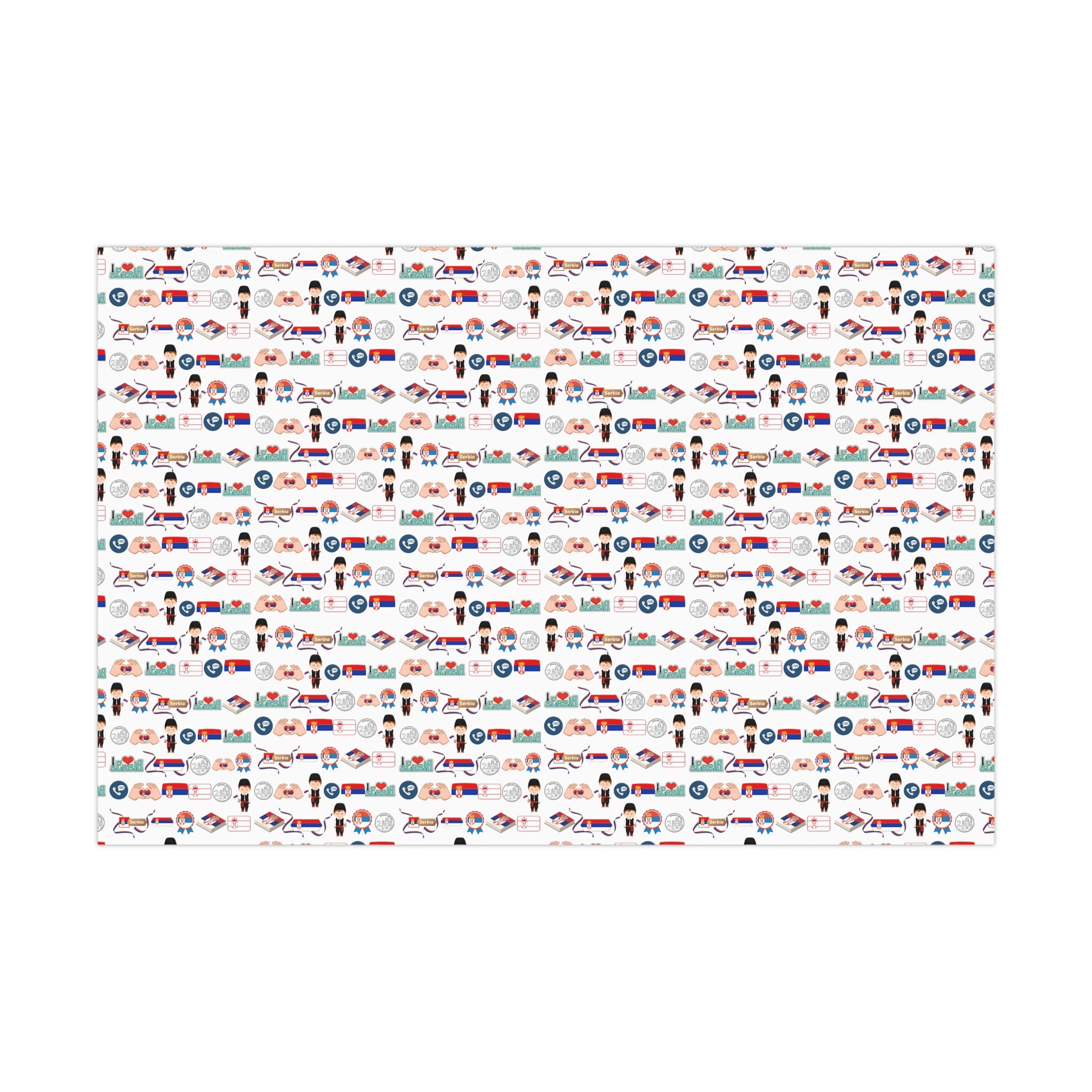 Serbian Gift Wrapping Paper, Love Serbia, Valentine's, Happiness ...