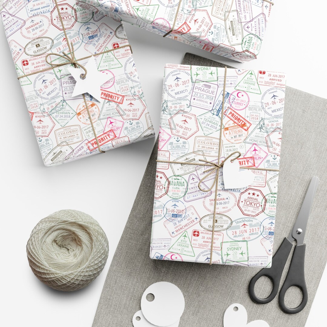 Passport Stamp Wrapping Paper: Unwrap the Adventure of Gift-giving ...