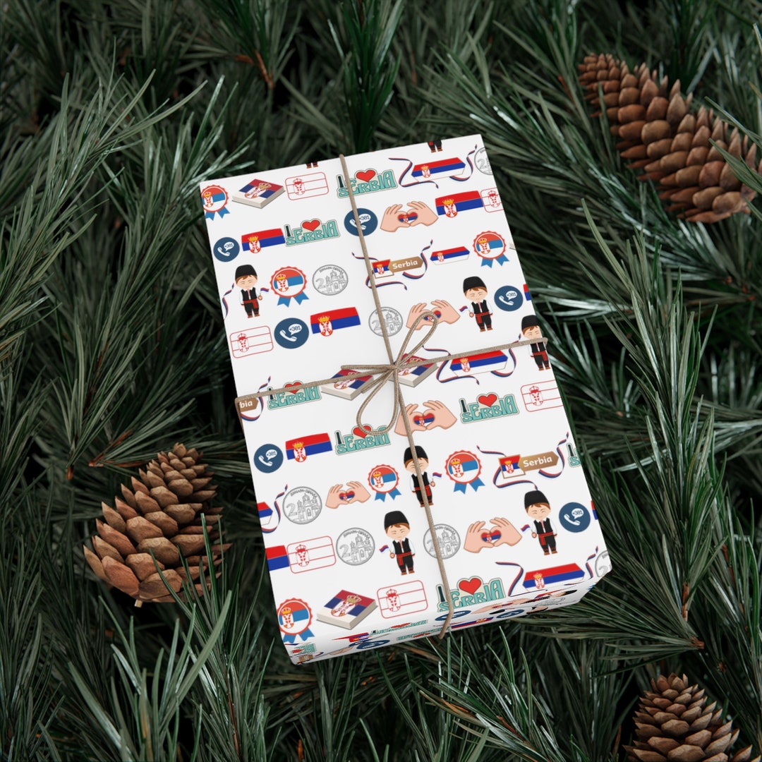 Serbian Gift Wrapping Paper, Love Serbia, Valentine's, Happiness ...