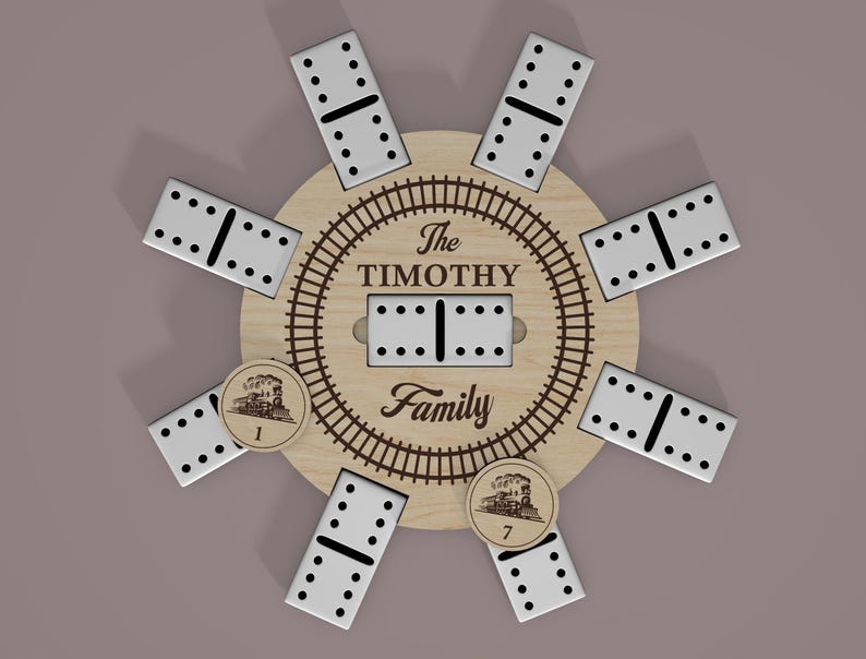 Personalized Mexican Train Dominoes Game and Domino Holder Svg, Mexican ...