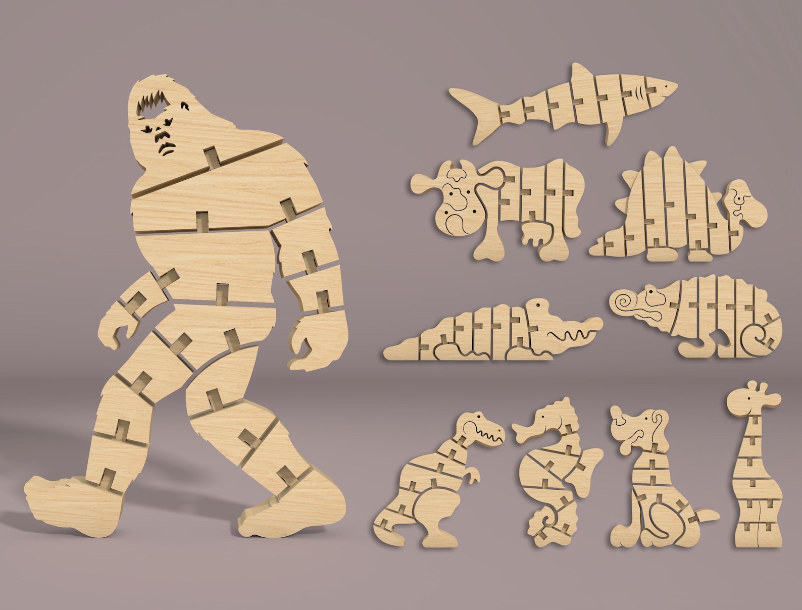 Flexible Articulating Bigfoot Toy and Animal Svg, Perfect Craft Gift ...