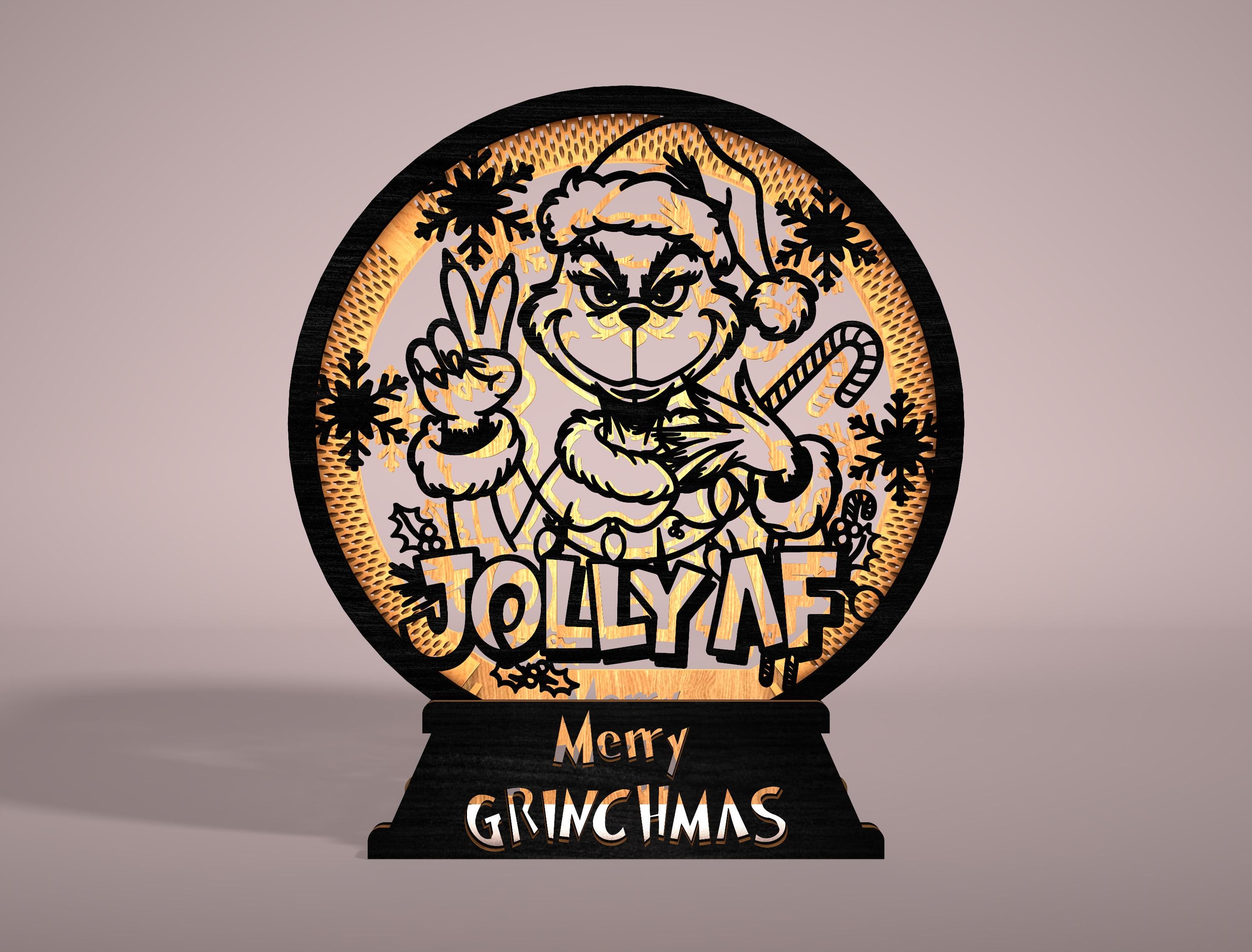 Grinch Christmas Lantern SVG Bundle, Layered Light Box Cut Files, Funny ...