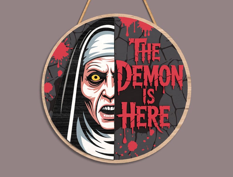Horror Door Sign SVG Bundle, Halloween Round Wood Sign Files for Laser ...