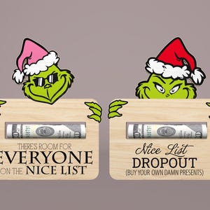Merry Grinchmas Money Holder Svg, Cash Holder Lasercut File Svg, Wooden ...