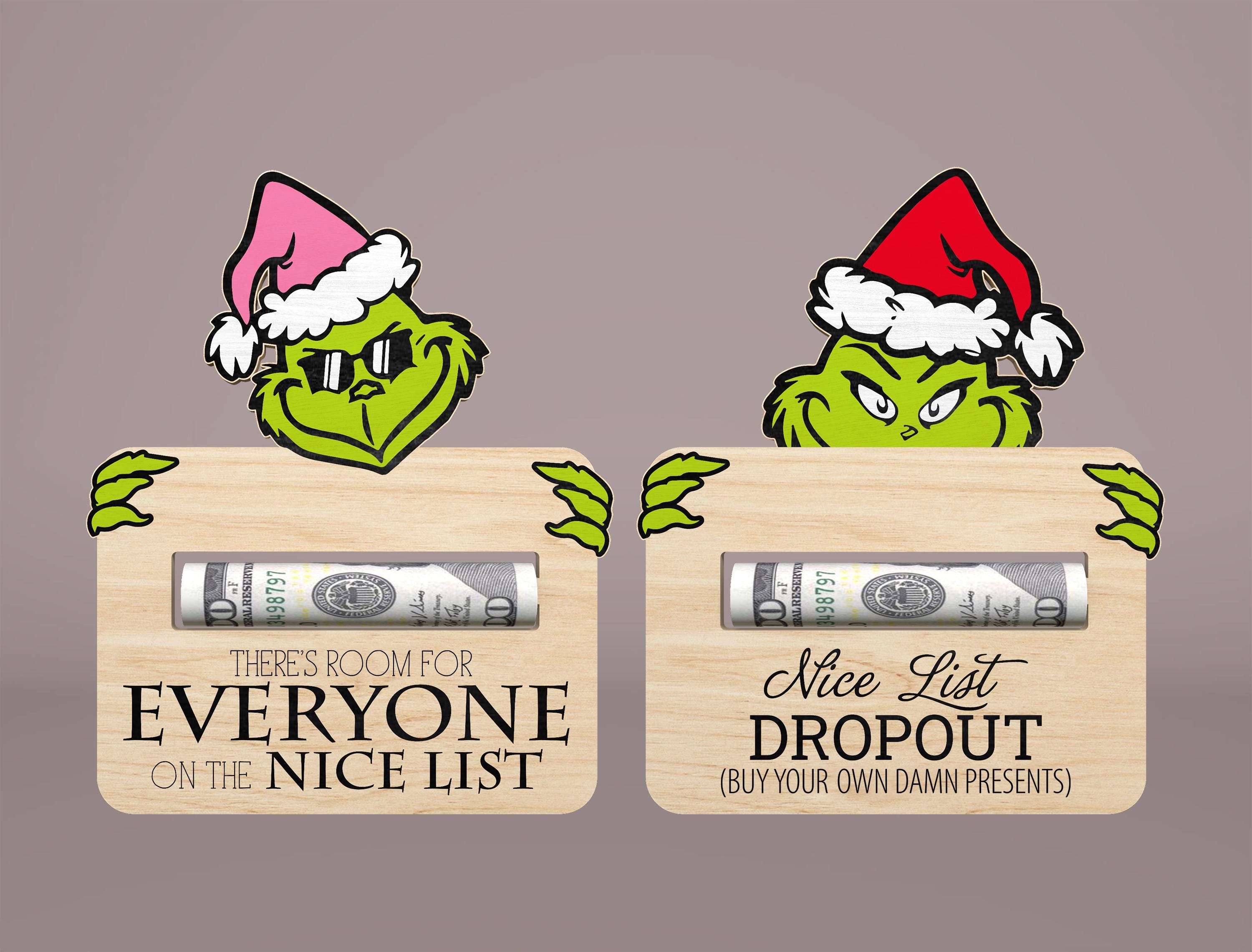 Merry Grinchmas Money Holder Svg, Cash Holder Lasercut File Svg, Wooden ...