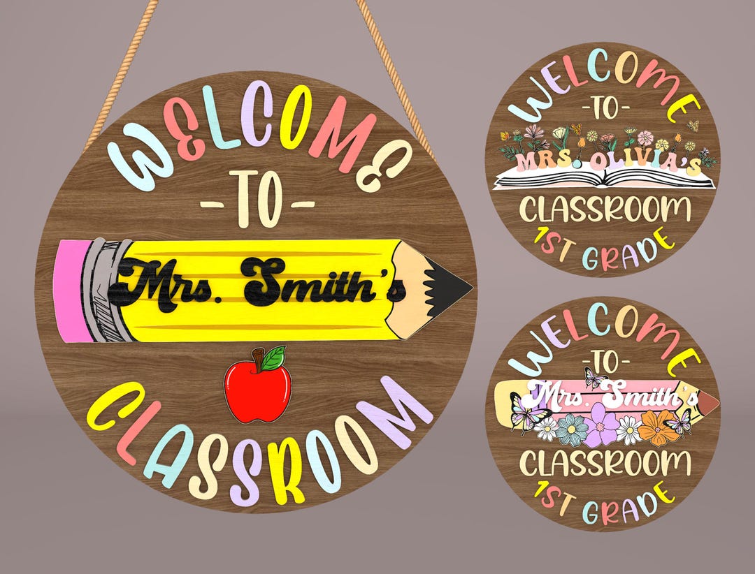 Personalized Teacher Door Sign Svg,custom 3D Teacher Door Sign, Pencil ...