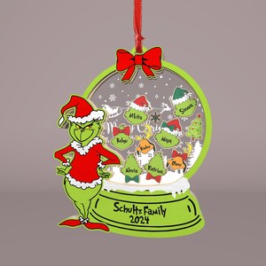 Snow Globe Family Svg, Grinches Family Svg, Personalized Member Name ...