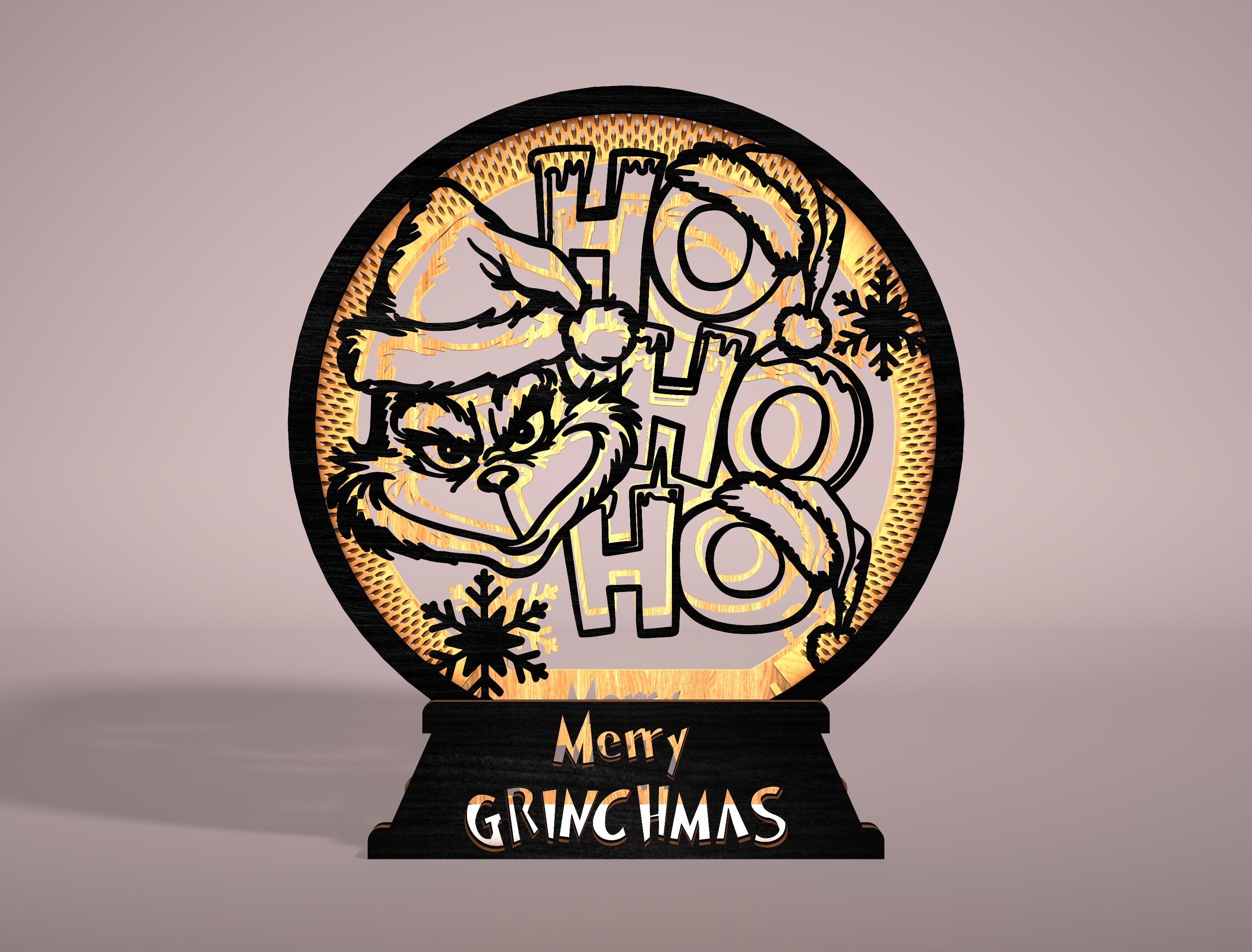Grinch Christmas Lantern SVG Bundle, Layered Light Box Cut Files, Funny ...