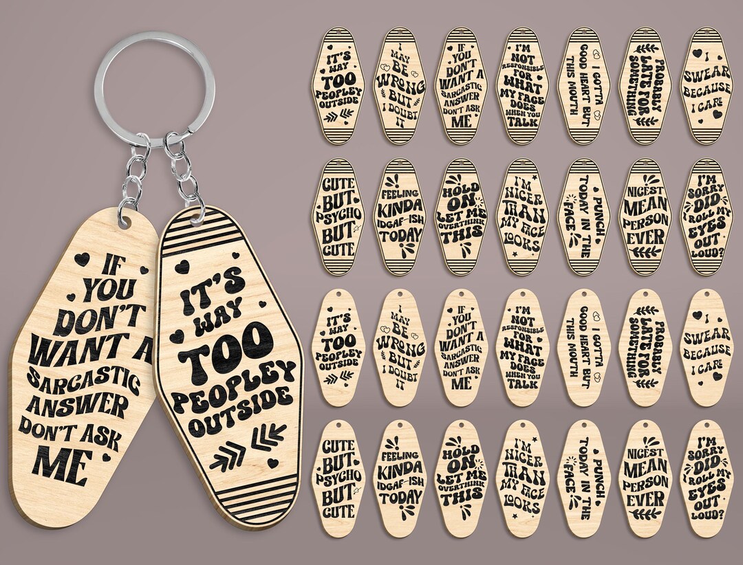 Snarky Motel Keychain SVG Bundle, Sarcastic Motel Keychain Svg, Funny ...