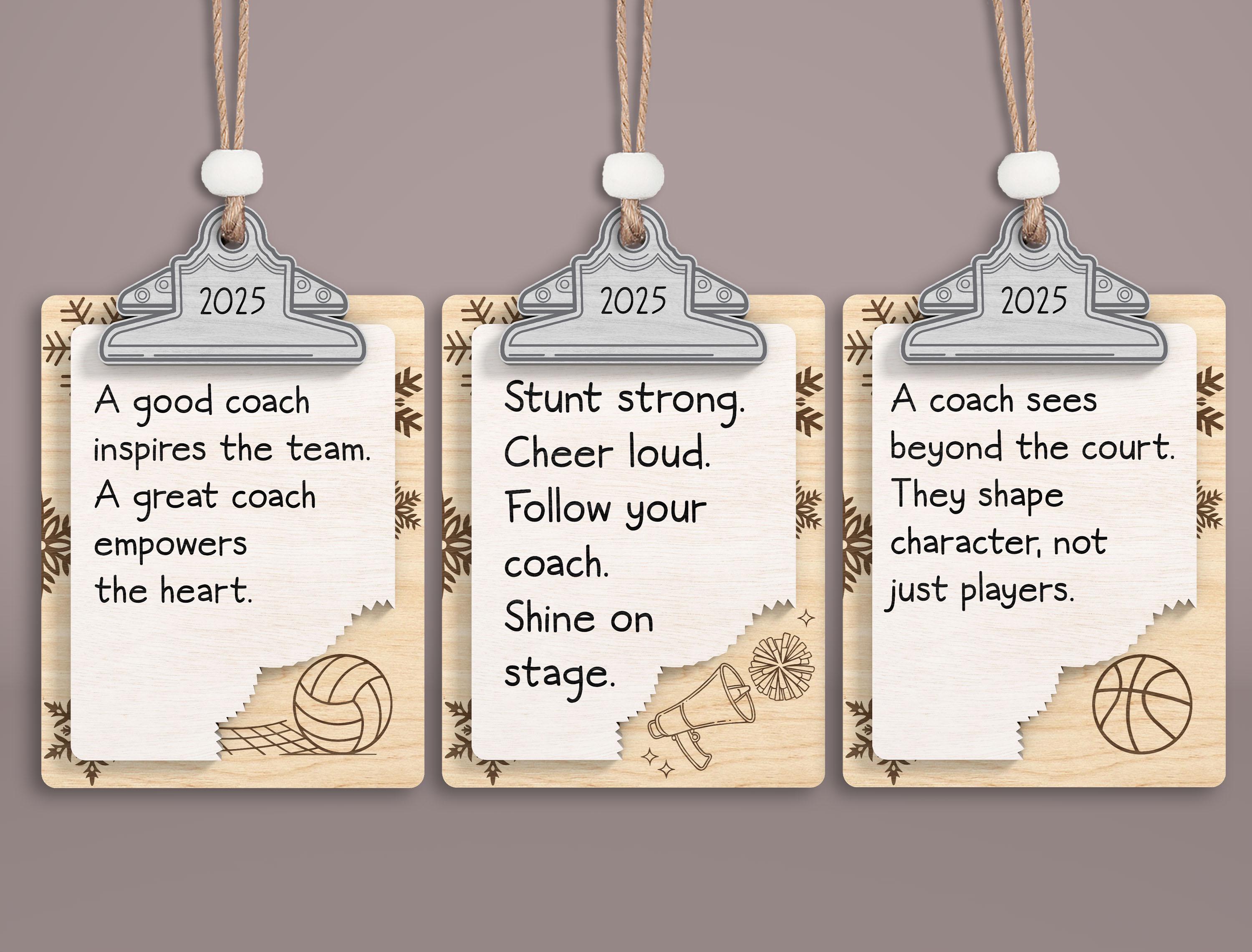 Sports Coach Clipboard Ornament SVG – Inspirational Quotes for Coaches ...