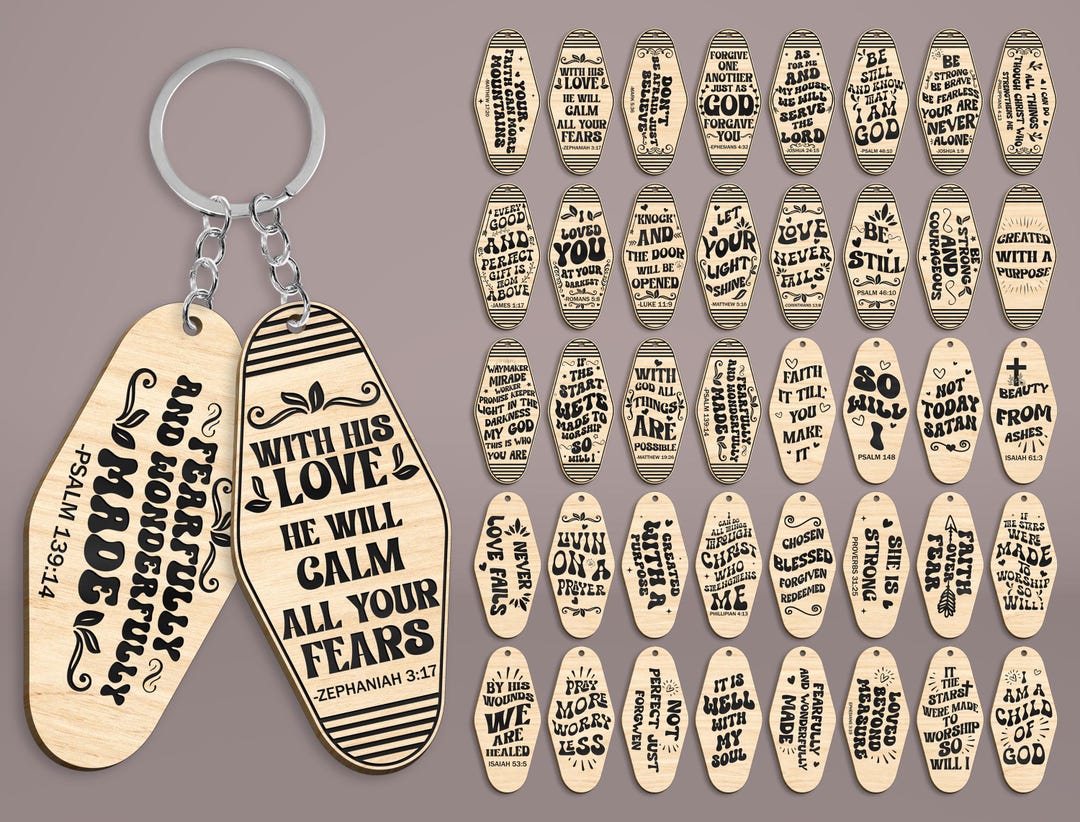 Bundle Christian Motel Keychain SVG, Bible Verse Hotel Keychain Svg ...