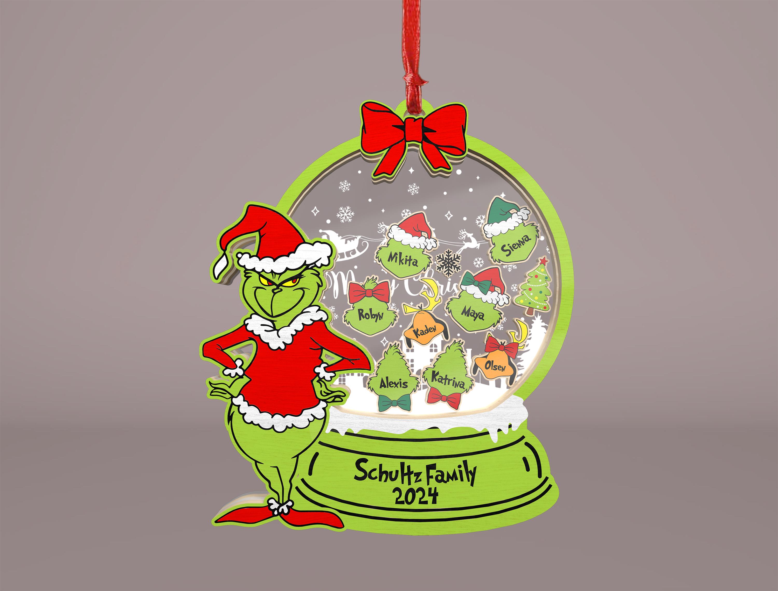 Snow Globe Family Svg, Grinches Family Svg, Personalized Member Name ...