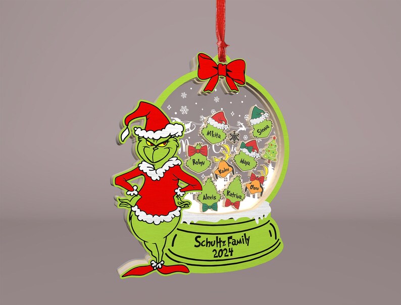 Snow Globe Family Svg, Grinches Family Svg, Personalized Member Name ...